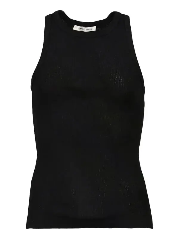 CMMN SWDN Arturo Ribbed Tank Top - Black