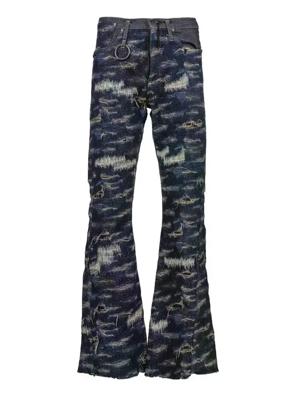 MINUS Distressed Twisted-seam Denim Jeans - Blue