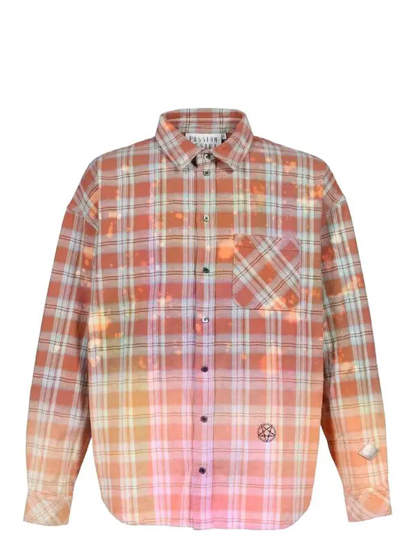 EL CONDUCTORH Bleached Check-print Shirt - Red