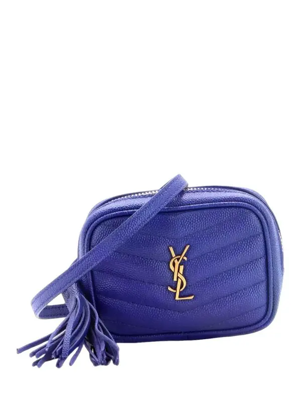 Saint Laurent Lou Camera Bag Matelasse Chevron Leather Baby Crossbody Bag - Blue