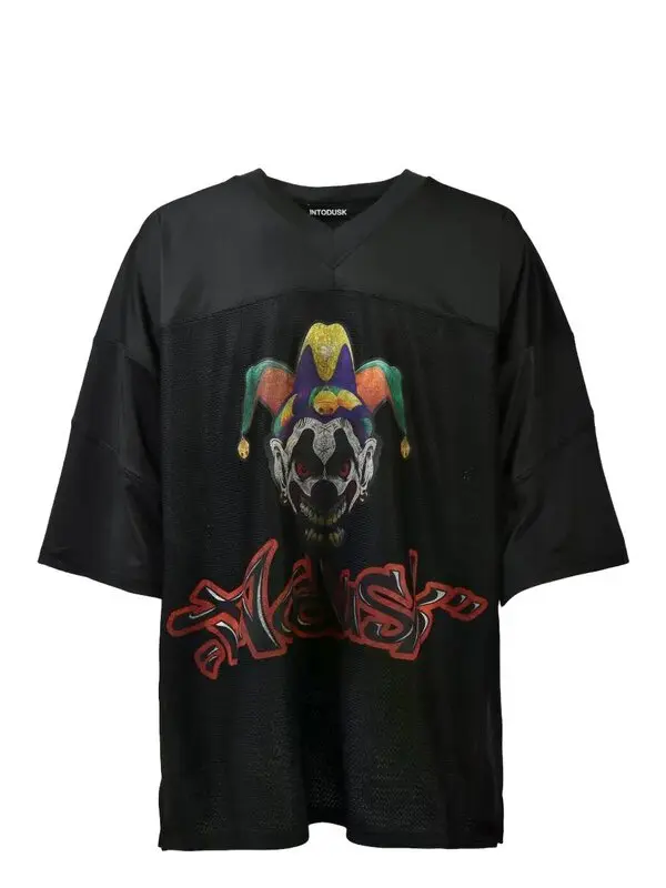 INTODUSK Graphic-print V-neck T-shirt - Black