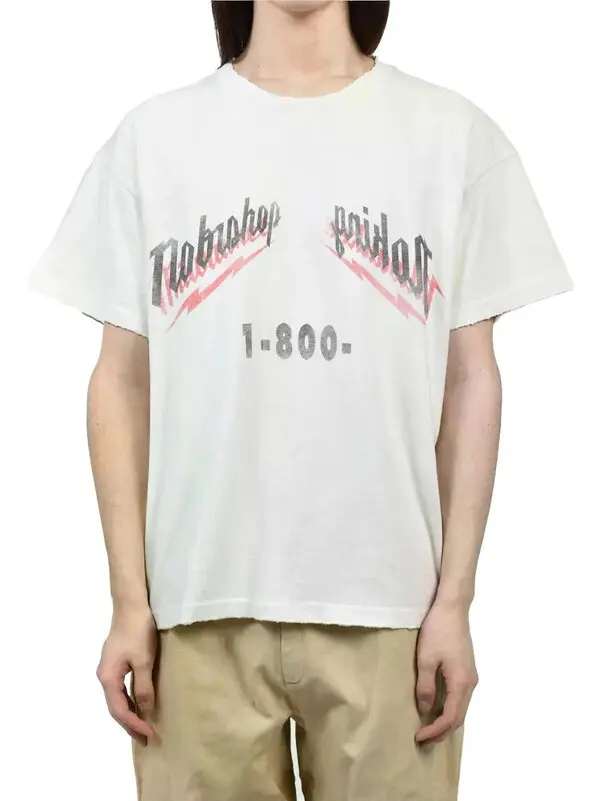 NO BISHOP NO KING Graphic-print T-shirt - Neutrals