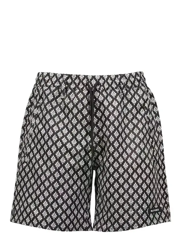MLVINCE Monogram Print Shorts - Black