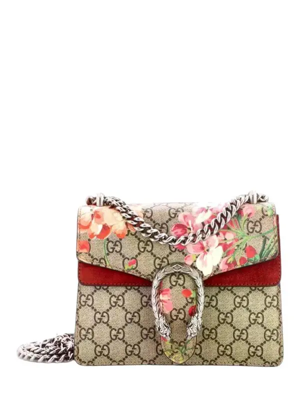 Gucci Dionysus Bag Blooms Print Gg Coated Canvas Mini Shoulder Bag - Brown
