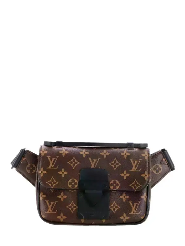 LOUIS VUITTON S Lock Sling Bag Macassar Monogram Canvas Belt Bag - Brown