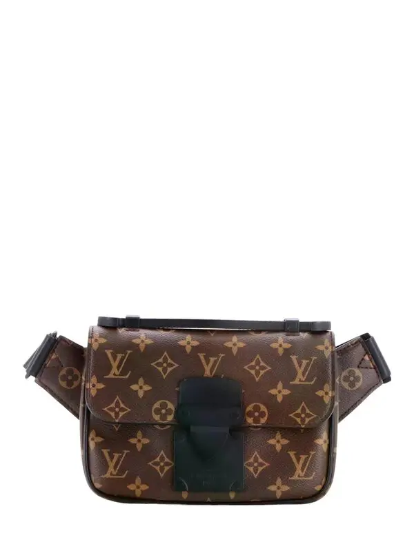 LOUIS VUITTON S Lock Sling Bag Macassar Monogram Canvas Belt Bag - Brown