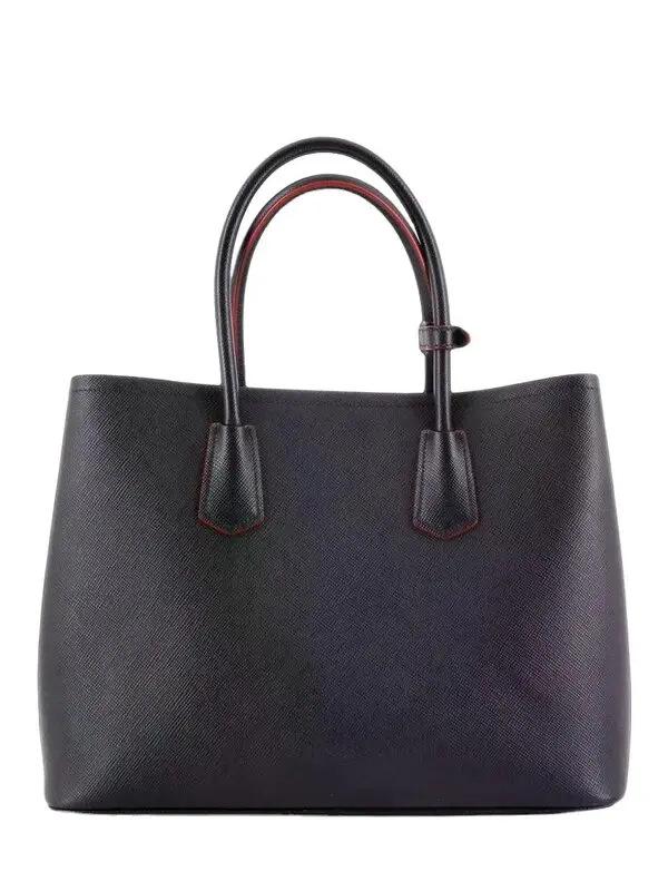 Prada Cuir Double Saffiano Leather Medium Tote Bag - Black