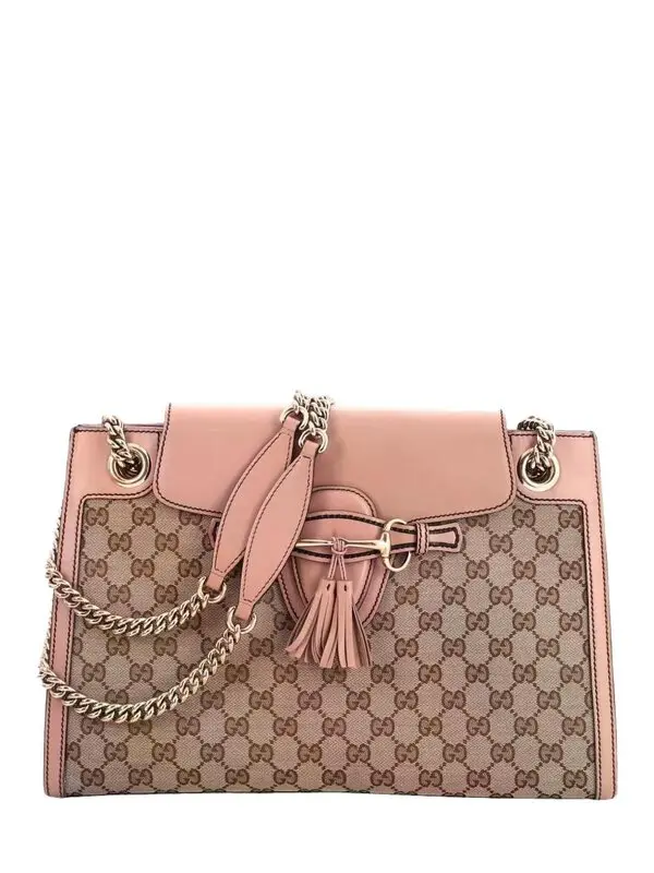 Gucci Emily Chain Flap Gg Canvas Shoulder Bag - Pink
