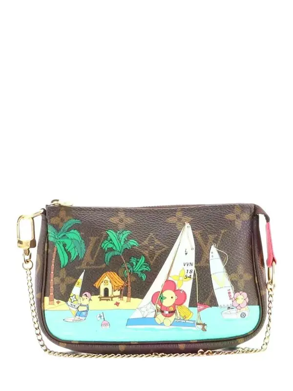 LOUIS VUITTON Monogram Canvas Vivienne Xmas Limited Edition Pochette Accessoires Mini Clutch Bag - Brown