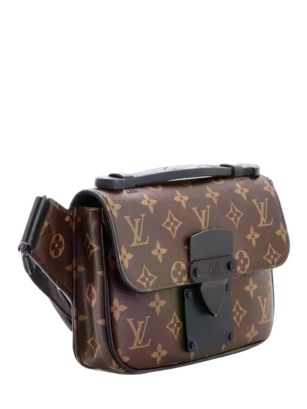 LOUIS VUITTON Macassar Monogram Canvas S Lock Sling Bag - Brown