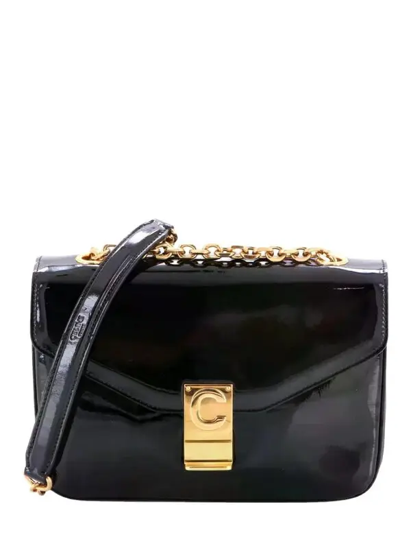 Celine Patent Medium Shoulder Bag - Black