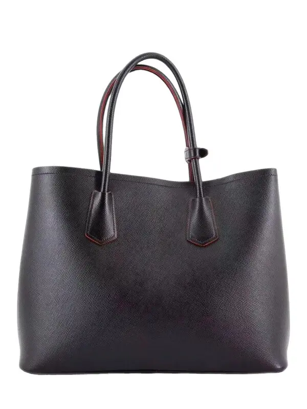 Prada Cuir Double Saffiano Leather Medium Tote Bag - Black