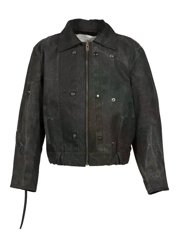 UNDER THE SIGN Dustborn Light Patchwork Bomber Jacket - Black