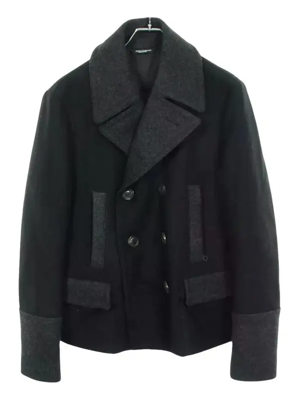 Dolce & Gabbana Color-block Pea Coat - Black