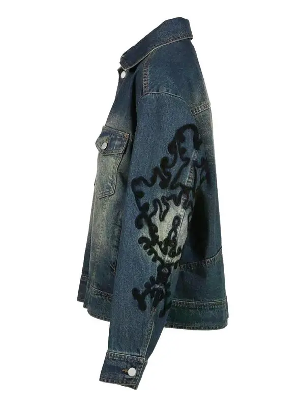 VIVAMUS Lace-embellished Denim Jacket - Blue