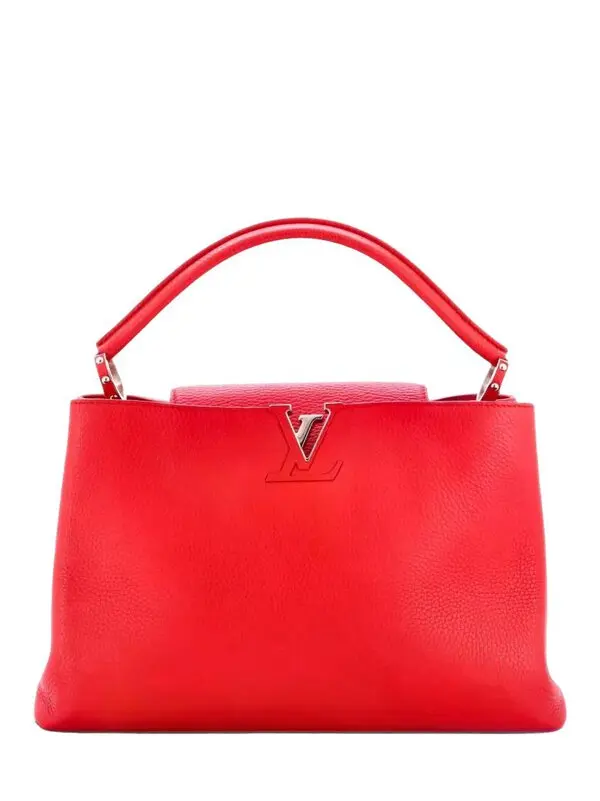 LOUIS VUITTON Leather Capucines Satchel - Red