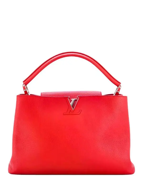 LOUIS VUITTON Capucines Leather Mm Satchel - Red