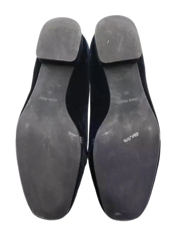 Miu Miu 2010s Bijou Crystal-embellished Ballet Flats - Blue