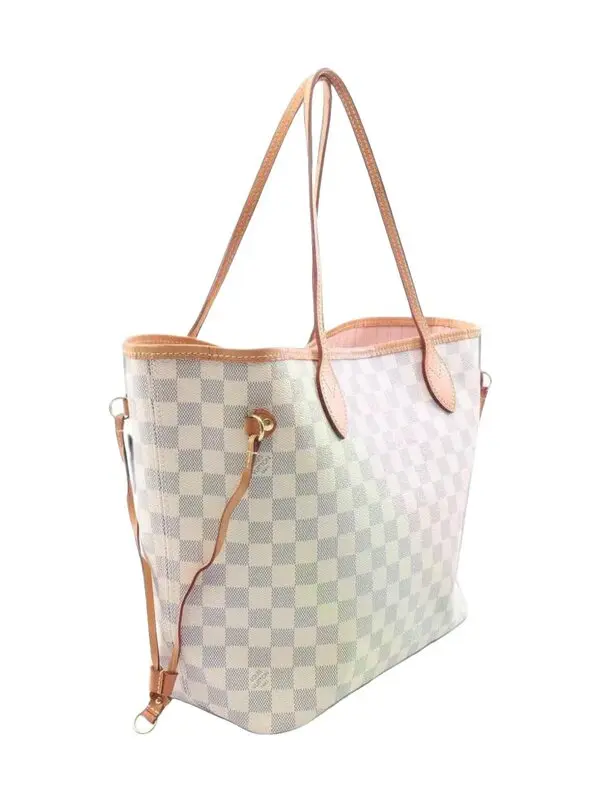 LOUIS VUITTON Neverfull Damier Azur Tote Bag - White