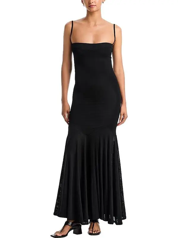 AYA MUSE Zory Mermaid Hem Stretch Jersey Maxi Dress - Black