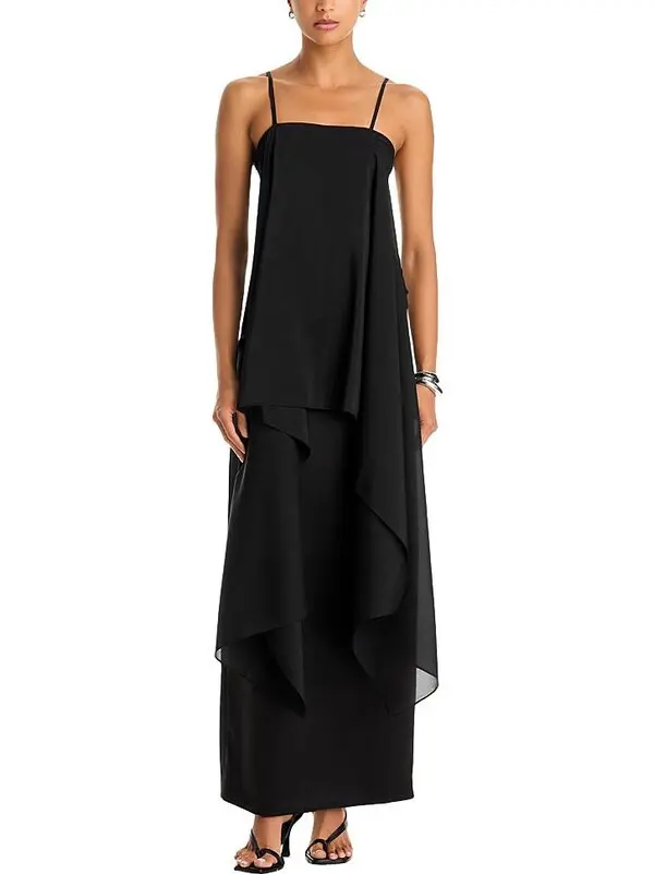 AYA MUSE Noema Tiered Overlay Cami Top - Black