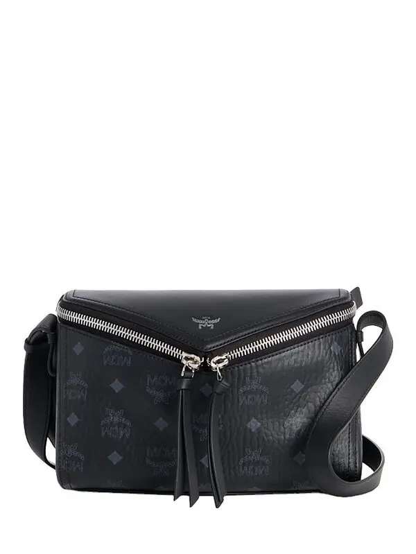 Mcm Diamant 3d Visetos Shoulder Bag - Black
