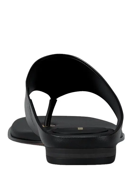 Michael Kors Alster Leather Thong Sandals - Black