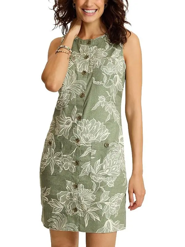 Tommy Bahama Palmadora Sleeveless Mini Dress - Dusty Sage