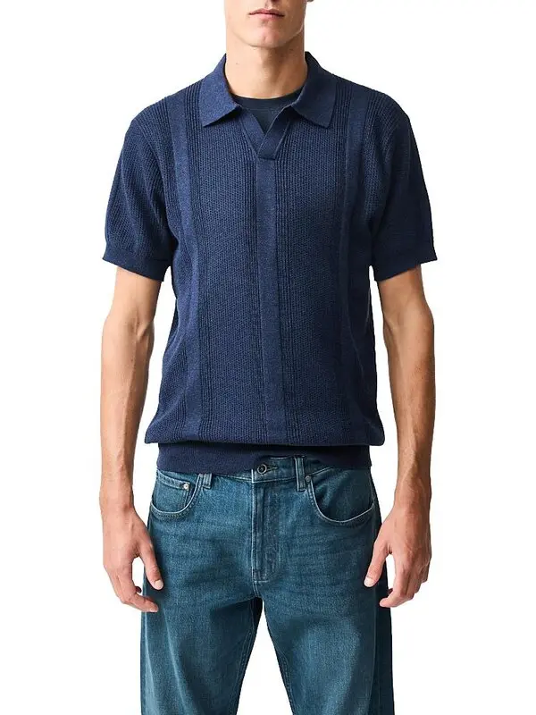 Rodd & Gunn Linwood Knit Cotton Sweater Polo - Ink