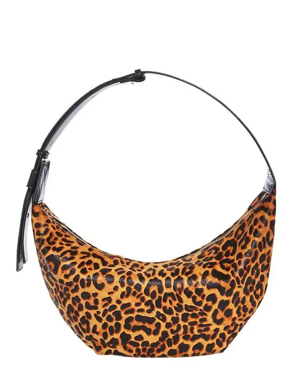 Aqua Print Calf Hair Hobo Bag - Leopard