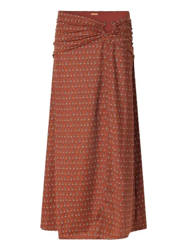 Johanna Ortiz Under The Sun Paisley-print Skirt - Brown