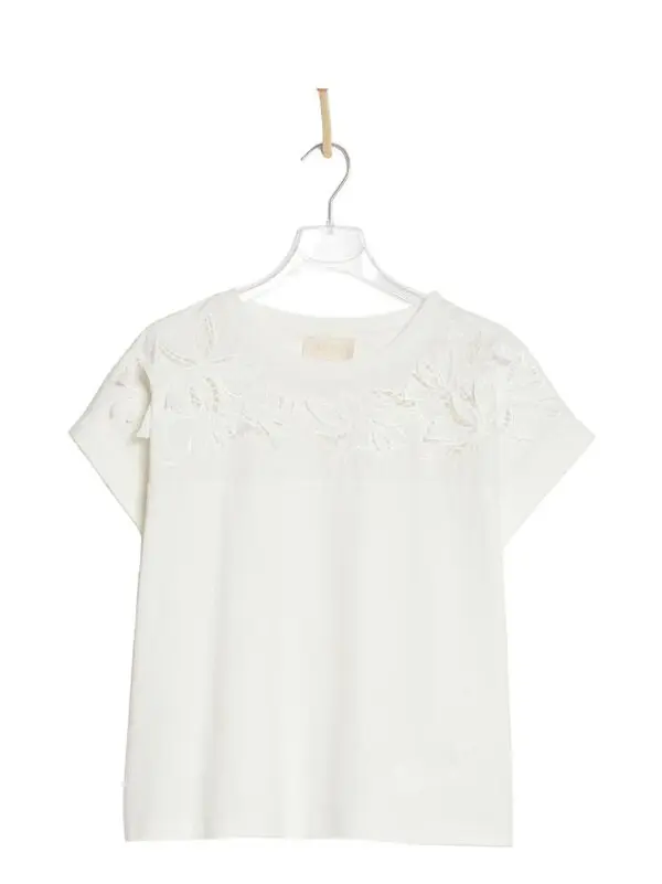 IBLUES Embroidered Cotton Knit T-shirt - No