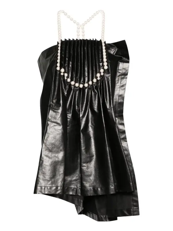 Junya Watanabe Pearl-detail Pleated Blouse - Black