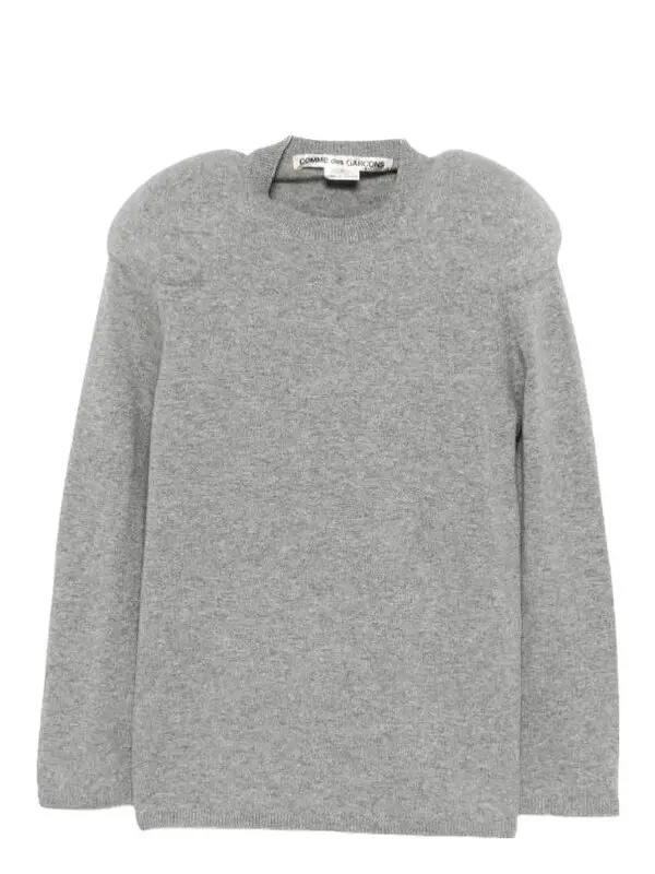 Comme Des Garçons Crewneck Padded-shoulder Jumper - Grey