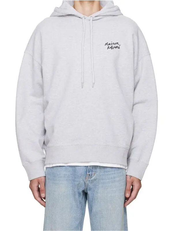 Maison Kitsuné Handwriting Oversized Hoodie - Light Gray