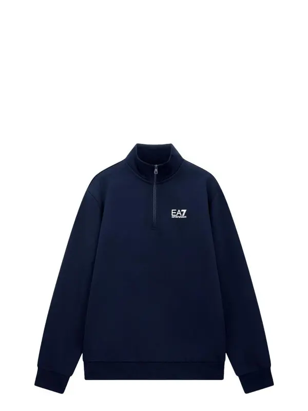 EA7 Cotton-blend Core Identity Sweatshirt - Blue