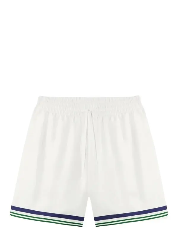 Casablanca Silk Twill Hotel-print Shorts - White