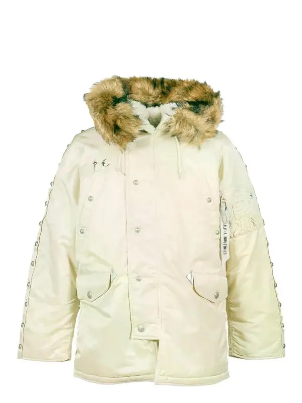 THUG CLUB Alpha Industries N-3b Rivet-embellished Padded Jacket - Neutrals