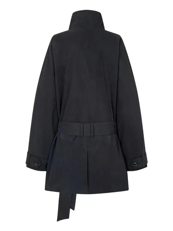 STUDIO TOMBOY Belted High-neck Single-breasted Coat - Black