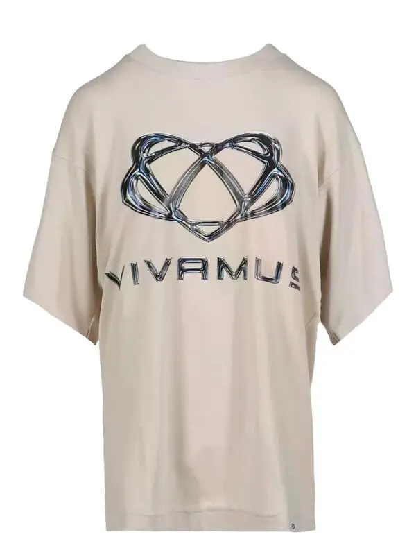VIVAMUS Logo-print T-shirt - Neutrals