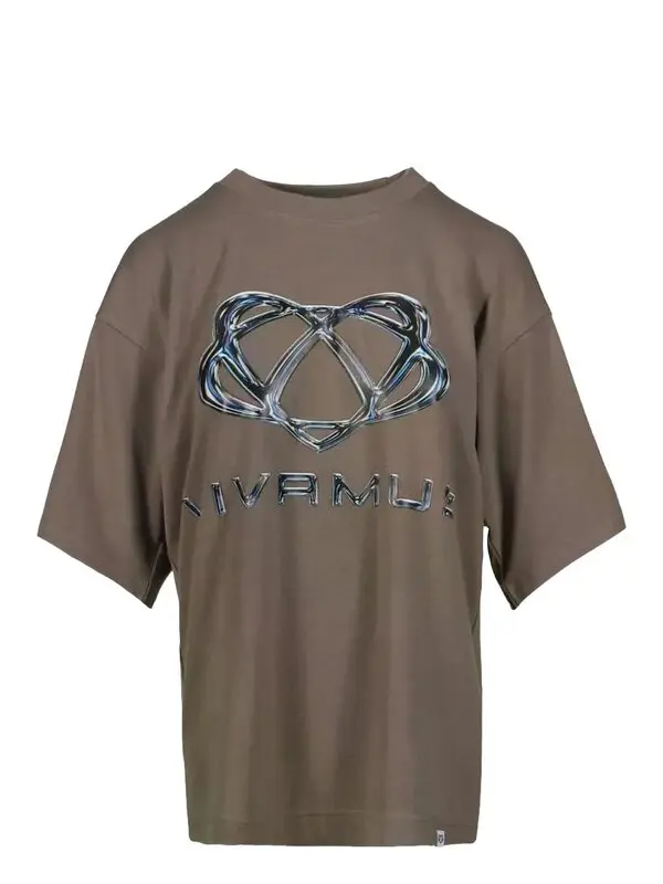 VIVAMUS Logo-print Crew-neck T-shirt - Brown