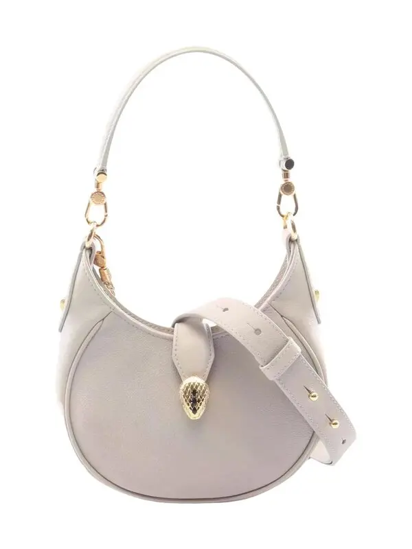 BVLGARI Leather Serpenti Ellipse Satchel - Grey
