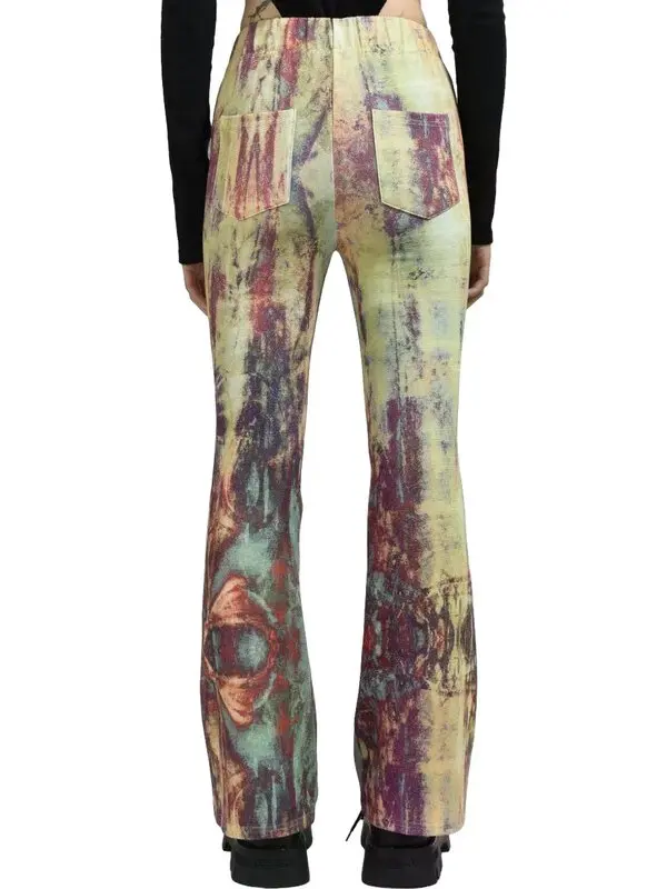 VIVAMUS Earth Tie-dye Flared Trousers - Yellow