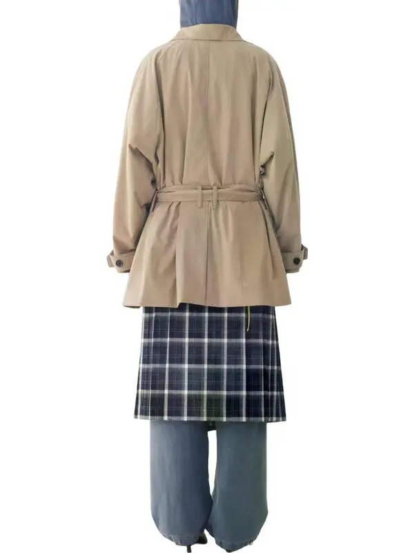 STUDIO TOMBOY Belted Button-front Single-breasted Coat - Neutrals