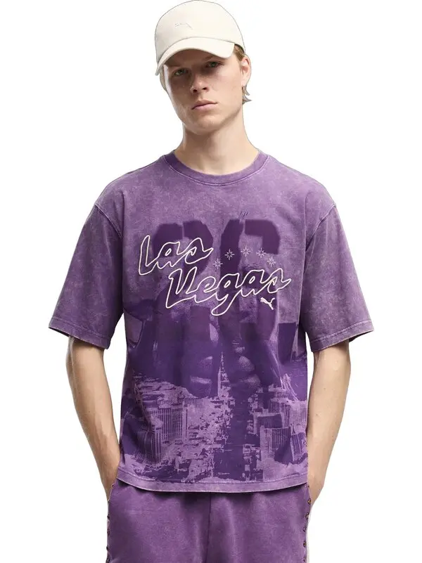 PUMA Las Vegas Boxy Graphic T-shirt - Purple