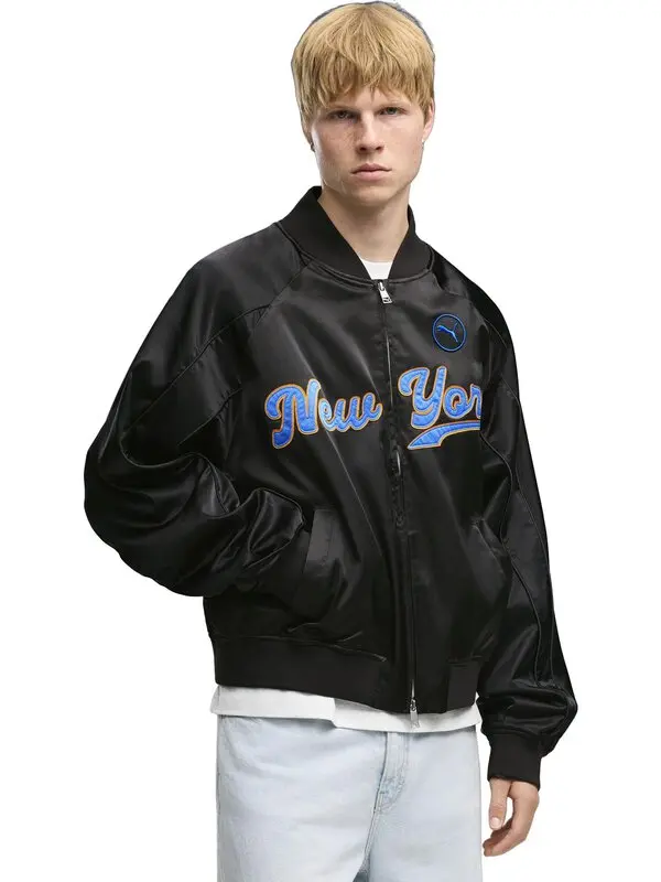 PUMA Nyc Oversized Bomber Jacket - Black