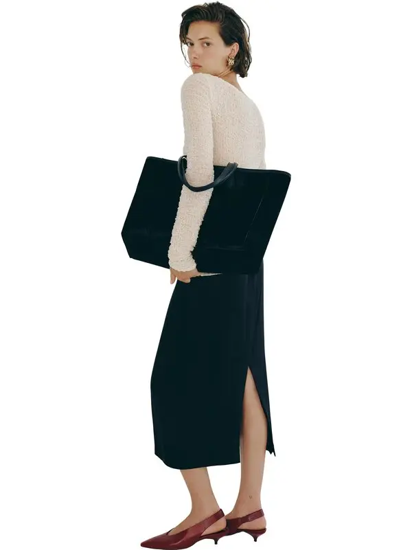 REFORMATION Hair Calf Sofia Tote - Black