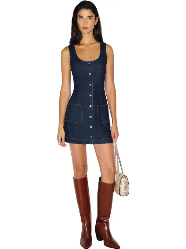 REFORMATION Catherine Denim Mini Dress - Blue