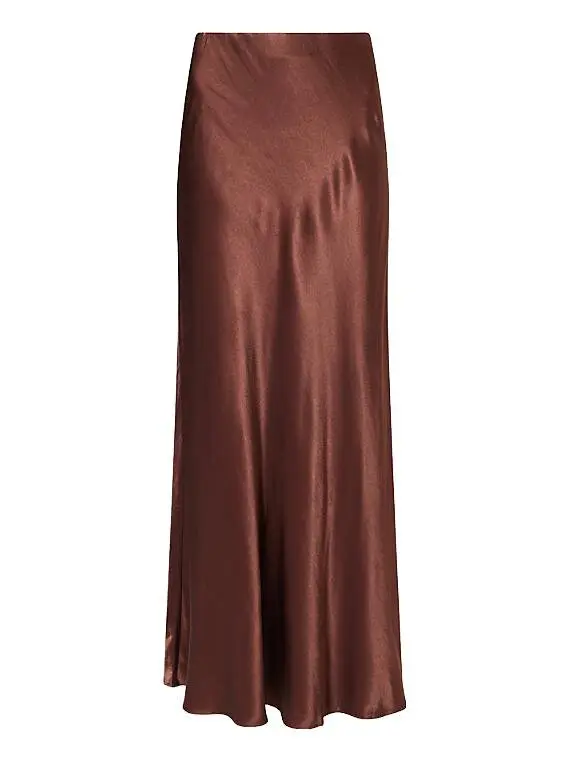 Rails Bias-cut Satin Maxi Skirt - Espresso