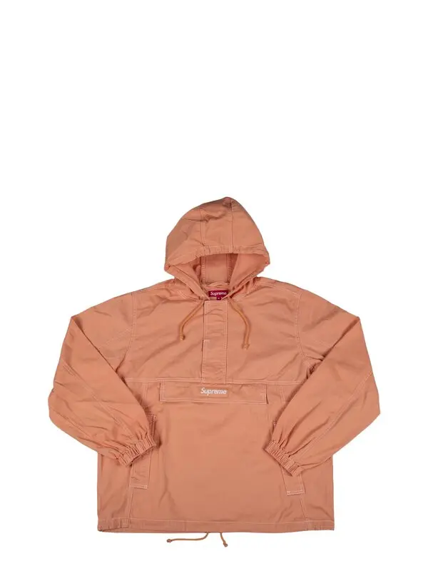 Supreme Contrast Stitch Twill Pullover 'peach - Orange